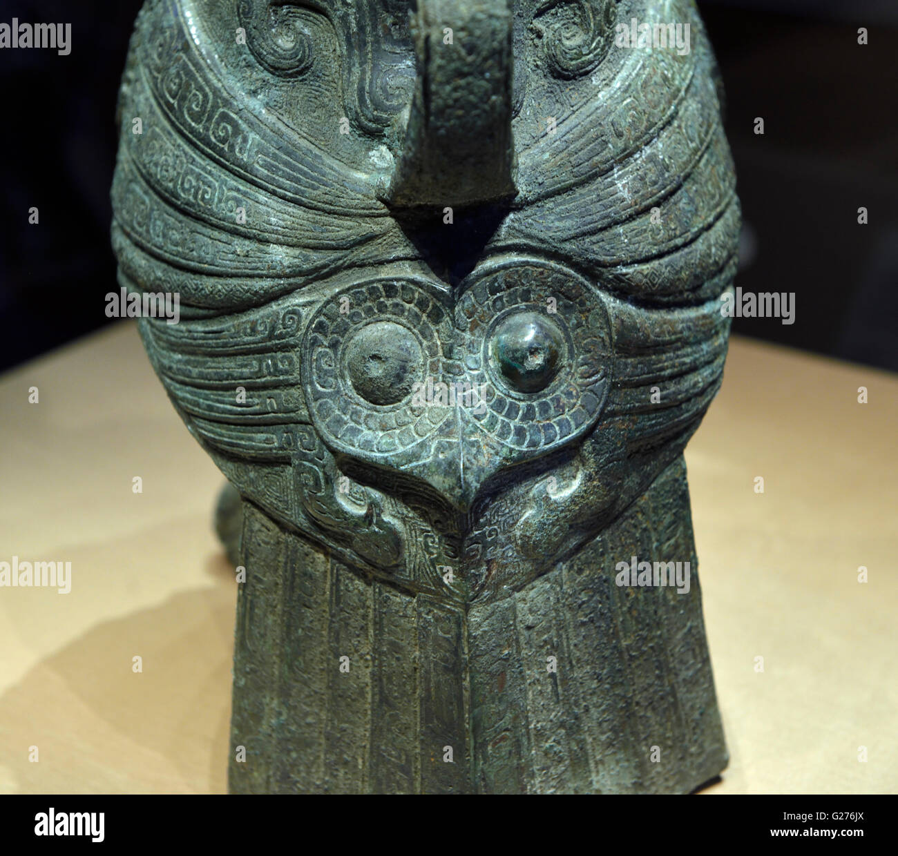 Owl design on a bronze ware unearthed from Fu Hao Tomb of Shang Dynasty ...