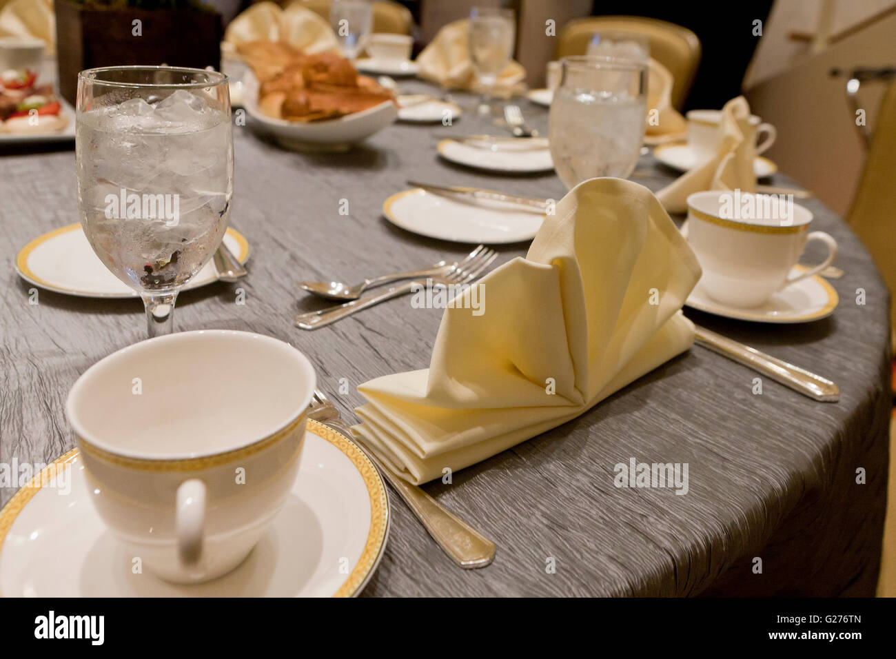 Hotel banquet dining table - USA Stock Photo - Alamy