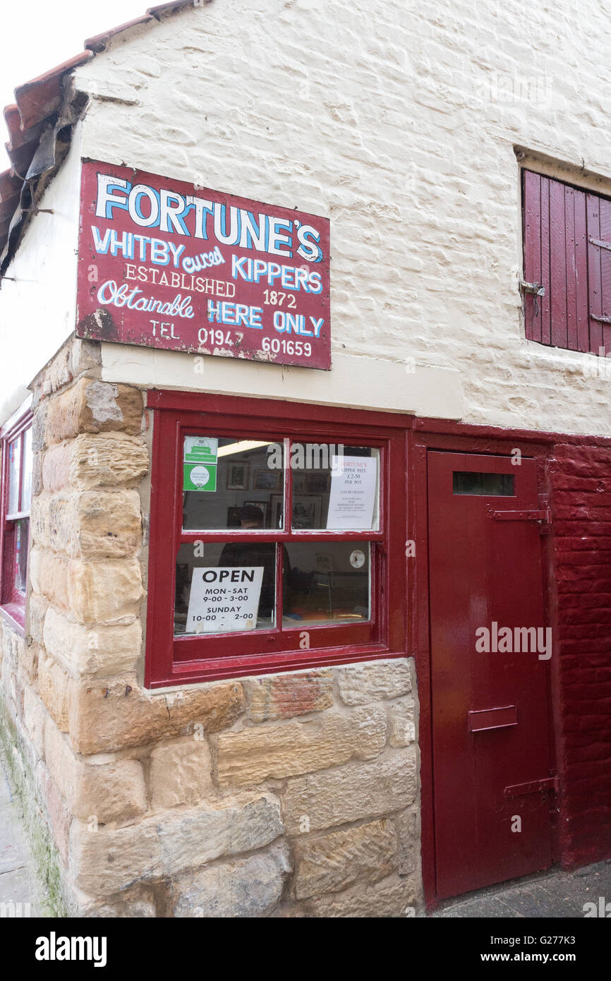 Fortune's Kippers Whitby North Yorkshire, England, UK Stock Photo - Alamy