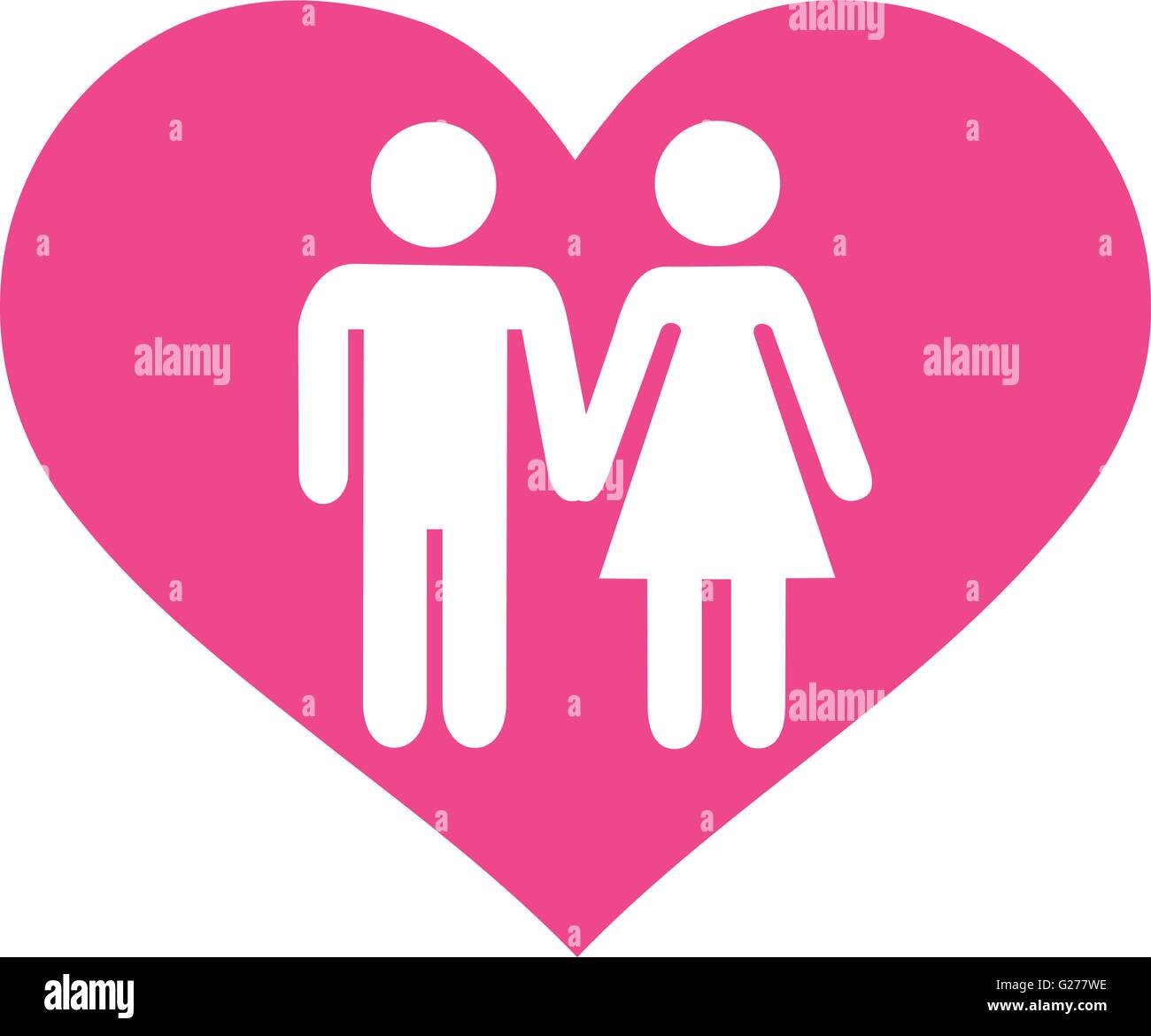Pink heart with couple pictogram Stock Vector Image & Art - Alamy