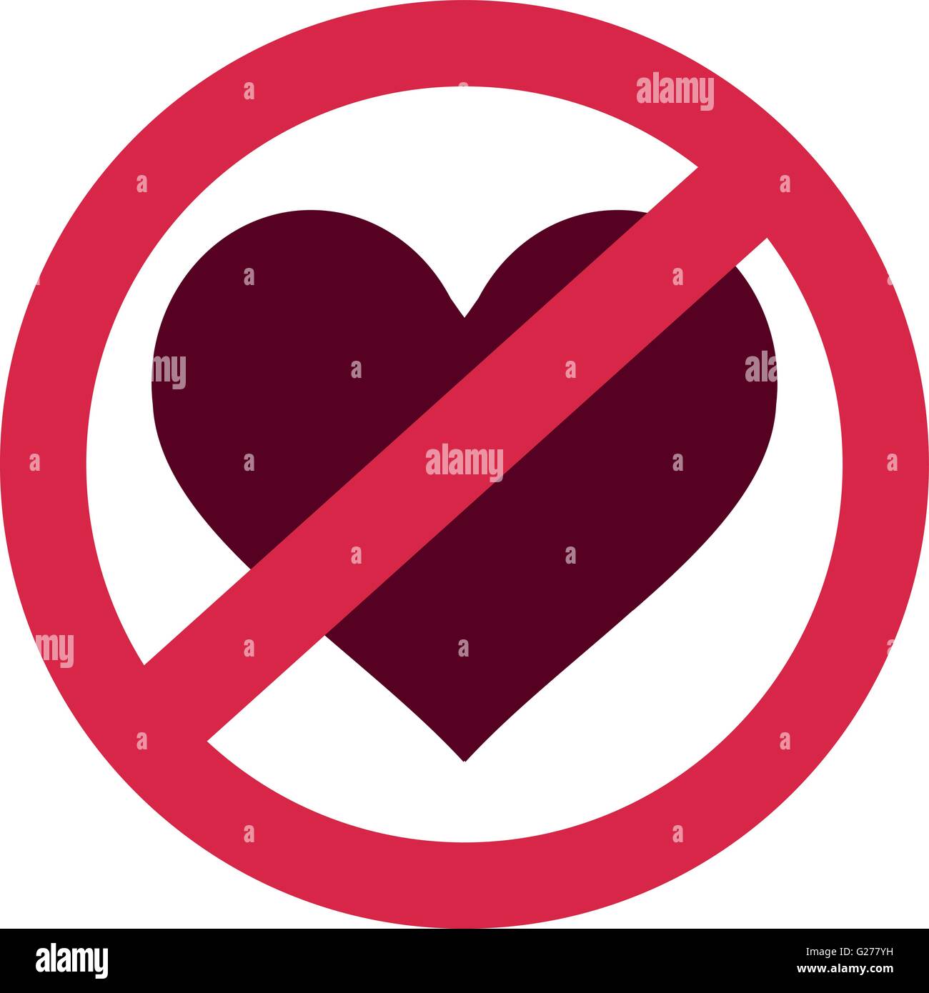 Ban love heart symbol Stock Vector Images - Alamy