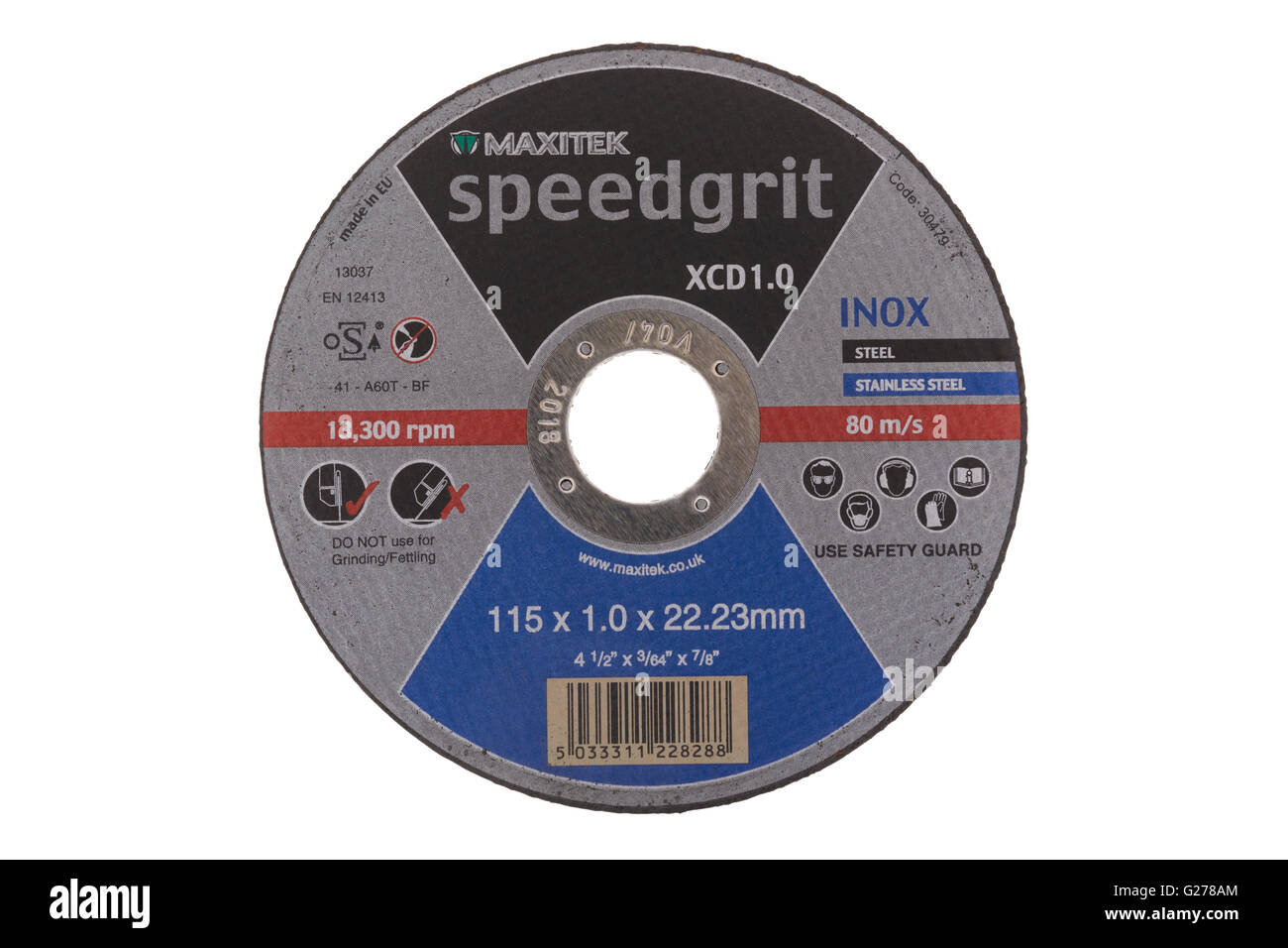 Metal cutting disk on white background Stock Photo - Alamy