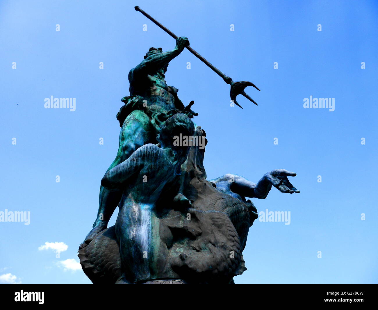 Poseidon with a mermaid Stock Photo - Alamy