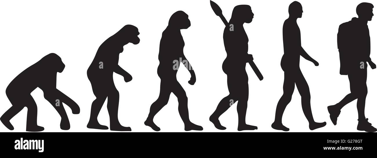 Evolution of man walking Stock Vector Images - Alamy