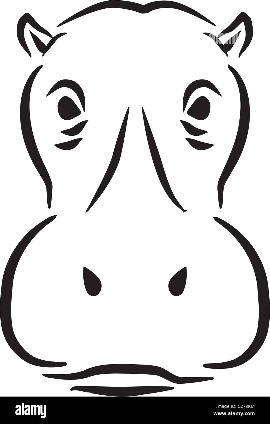 Head of hippo Stock Vector Images - Alamy