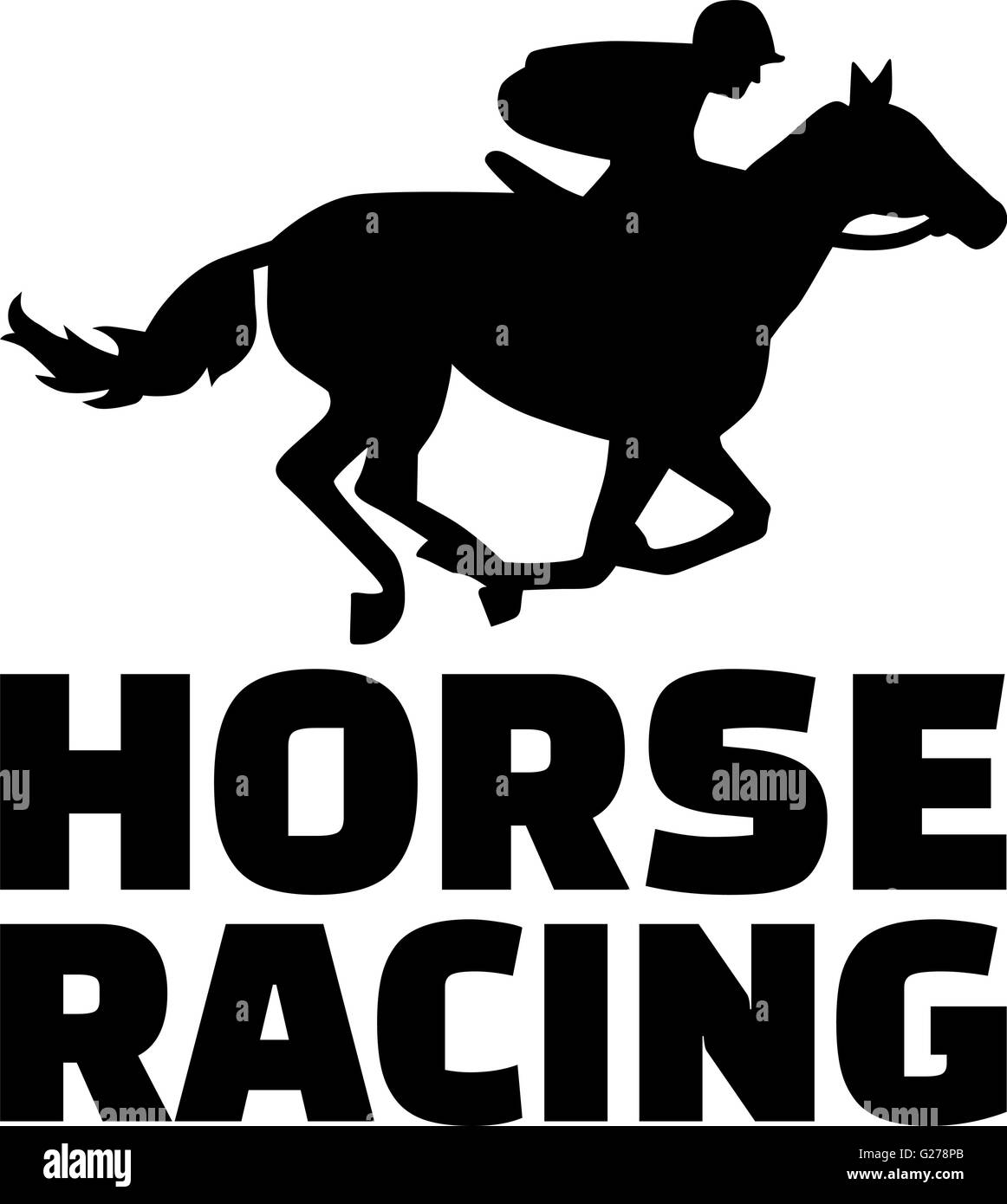 Horse racing silhouette with word Stock Vector Image & Art - Alamy
