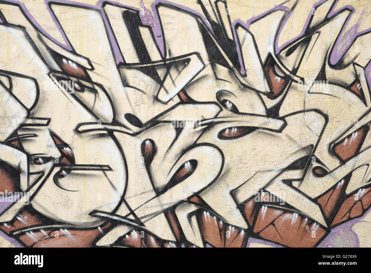 abstract graffiti painted on a wall of a building Stock Photo - Alamy