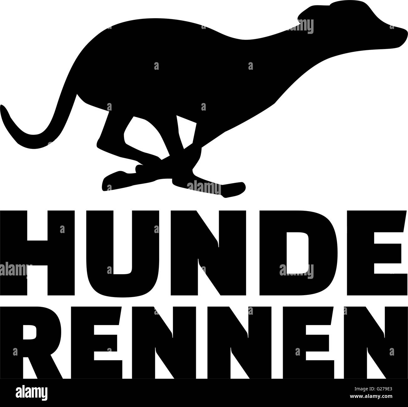Greyhound Dog Racing german word Stock Vector Image & Art - Alamy