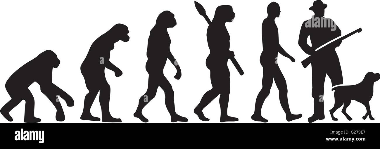 Hunting Evolution with dog Stock Vector Image & Art - Alamy