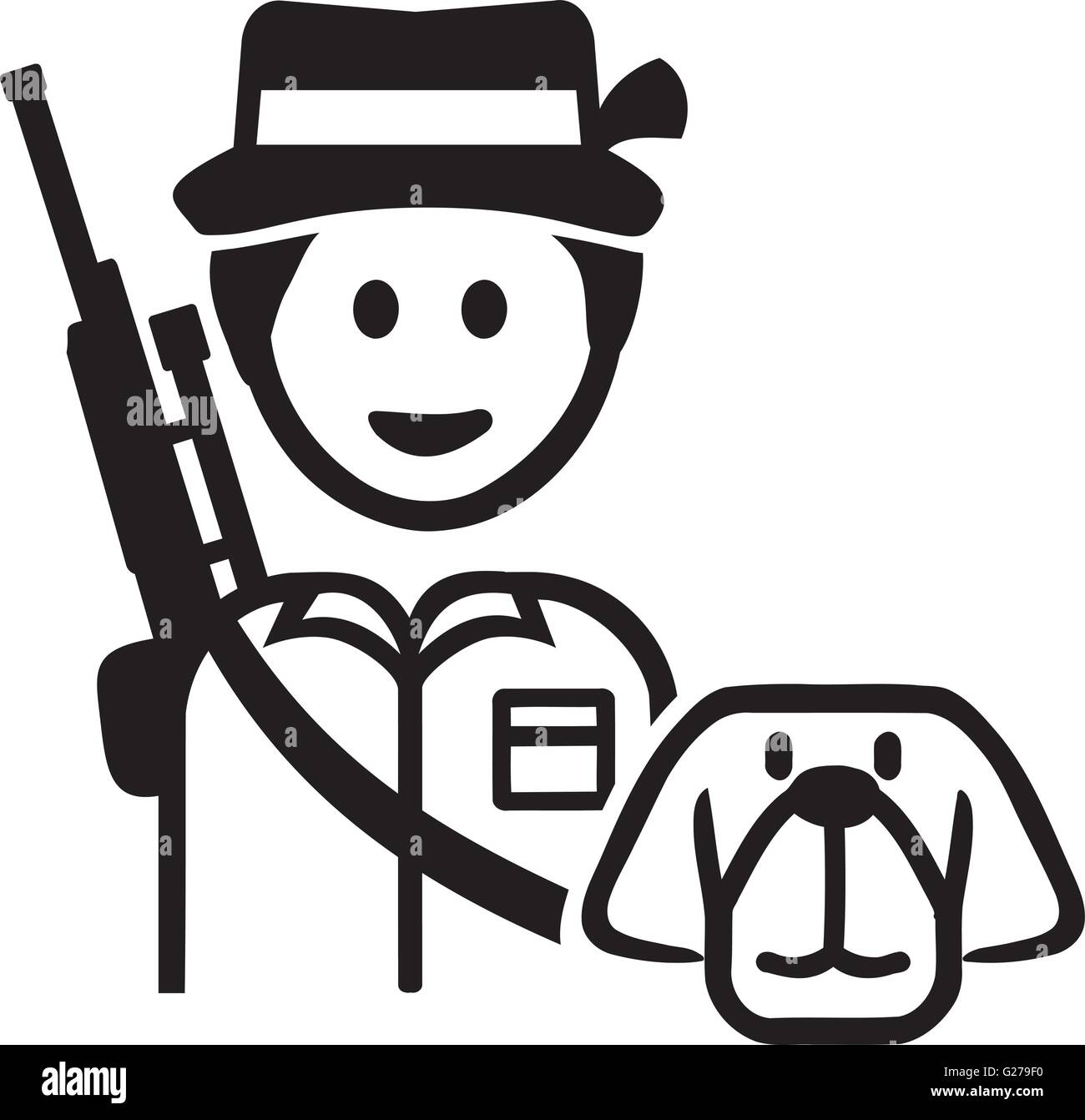 Hunter with dog cartoon style Stock Vector Image & Art - Alamy