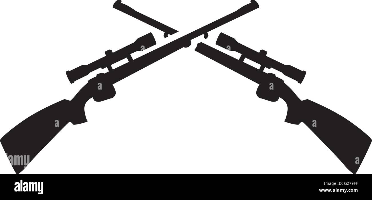 Crossed Hunting Rifle Silhouette