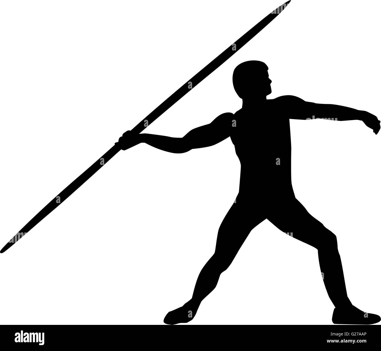 Javelin thrower silhouette Stock Vector Image & Art - Alamy