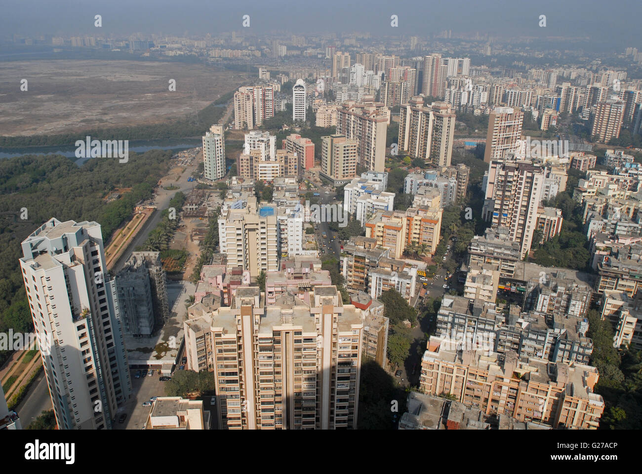 INDIA Mumbai , appartments building and skyscraper in surburban Andheri ...