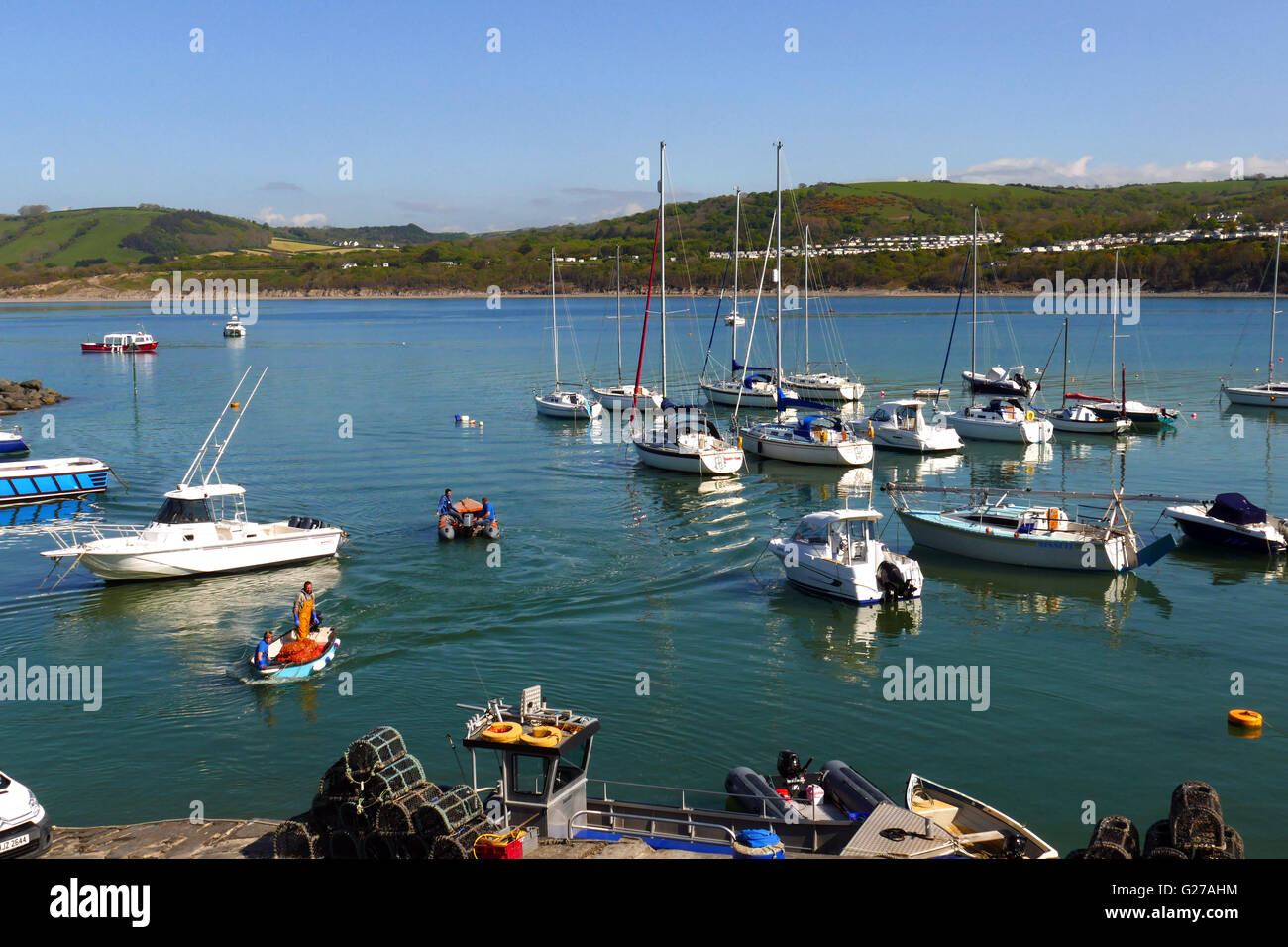 The harbour and beach at New Quay, Ceredigion, Wales Stock Photo - Alamy