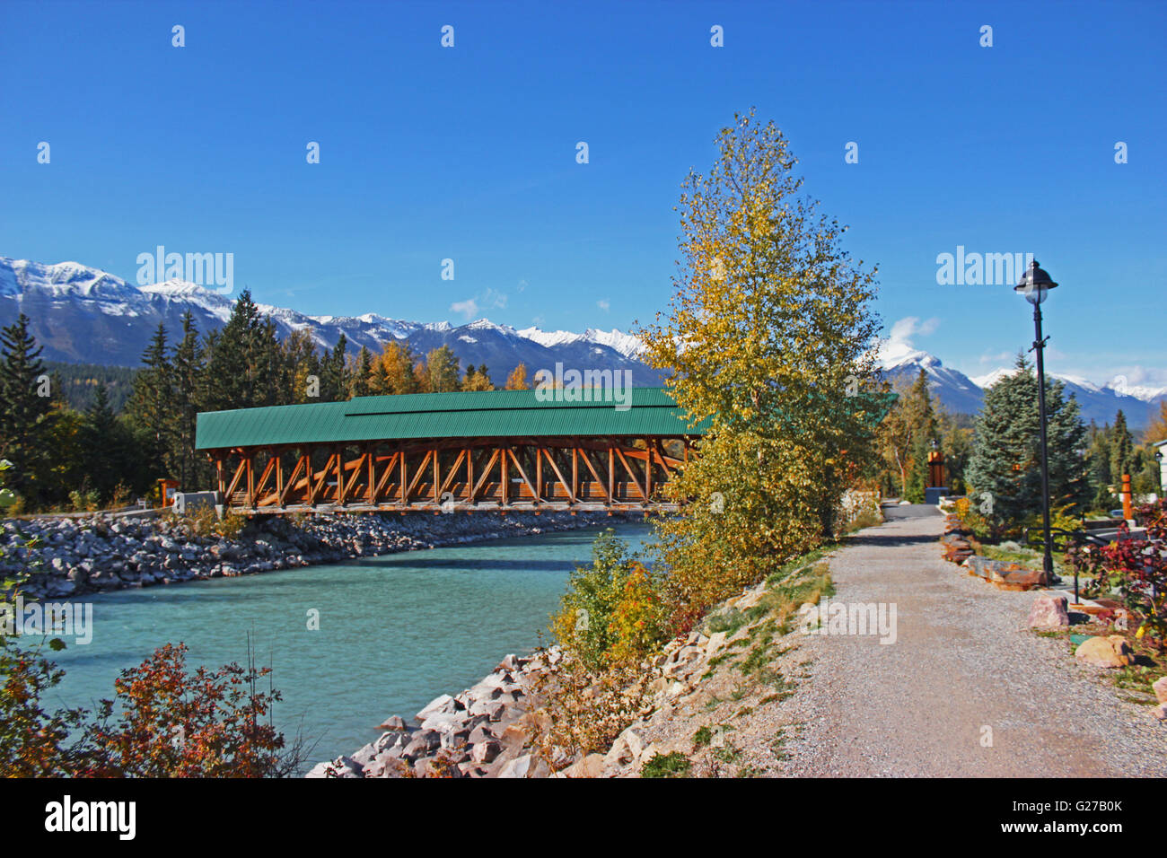 Covered walking bridge in British Columbia, Canada Stock Photo - Alamy