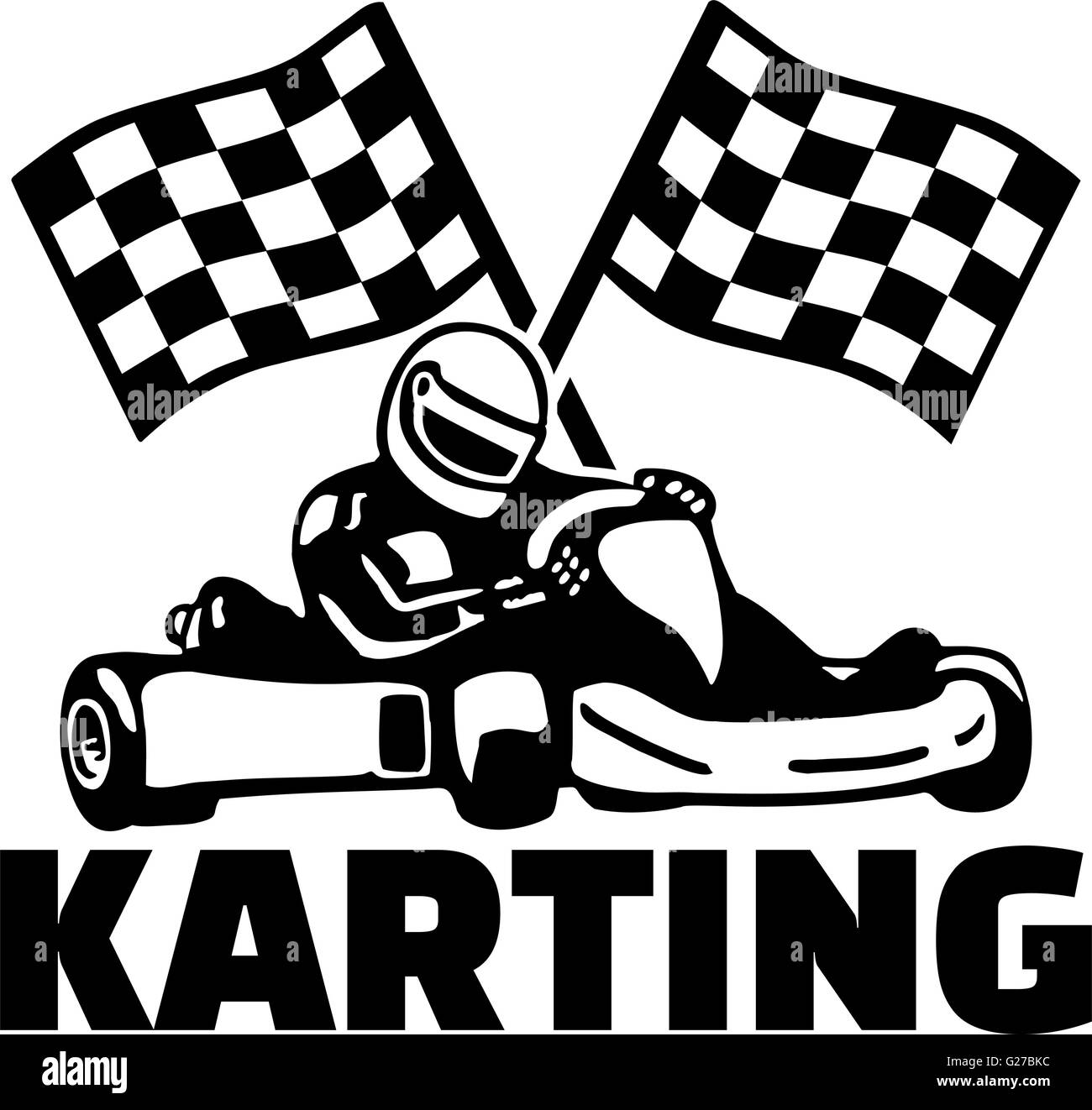 Karting with kart driver and goal flags Stock Vector Image & Art - Alamy