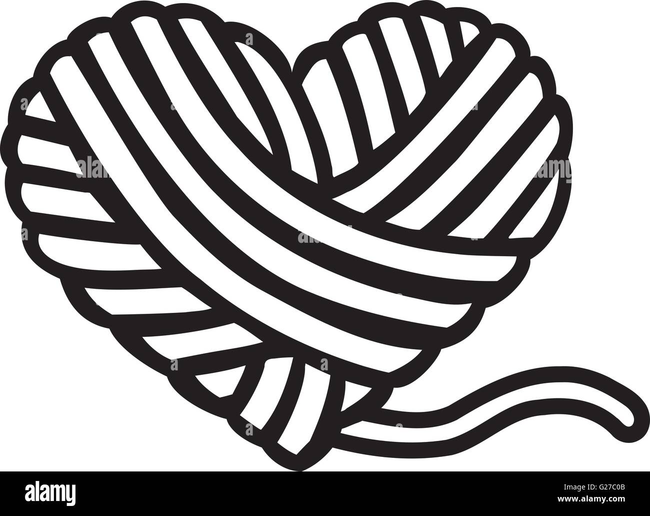 Heart ball of wool Stock Vector Images - Alamy