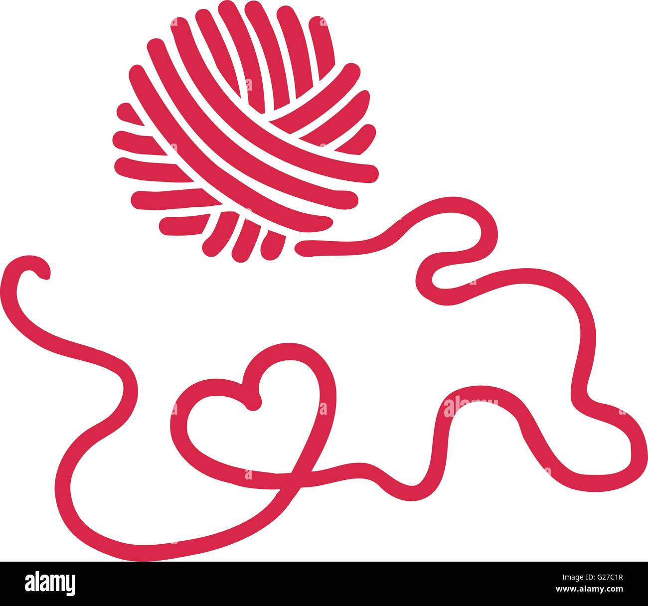 Heart ball of wool Stock Vector Images - Alamy