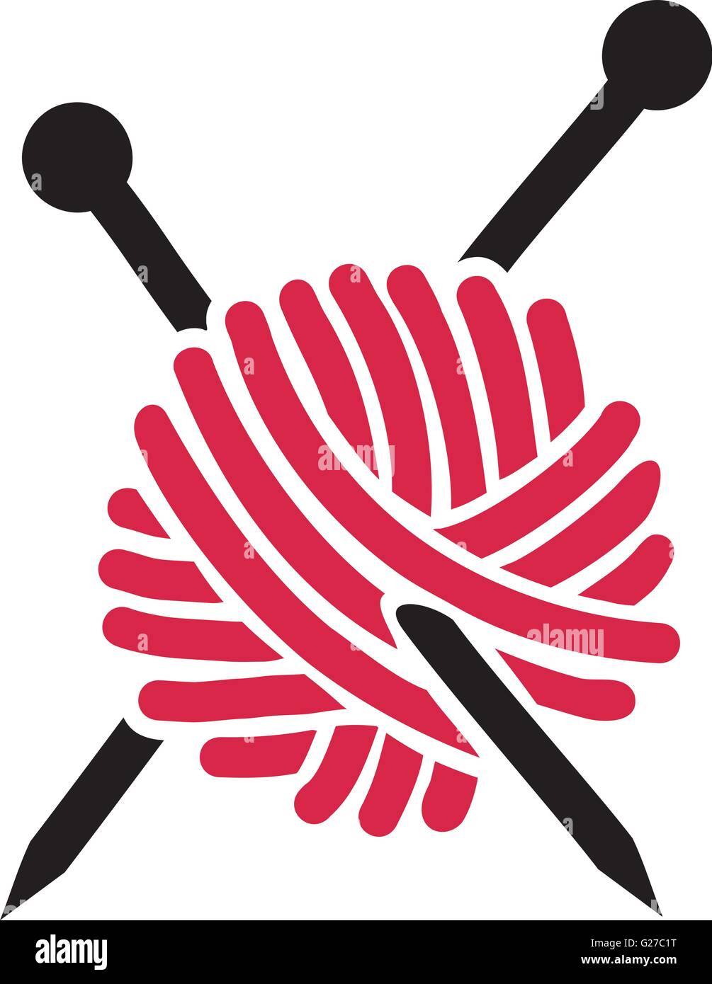 Ball wool needles knitting Stock Vector Images - Alamy