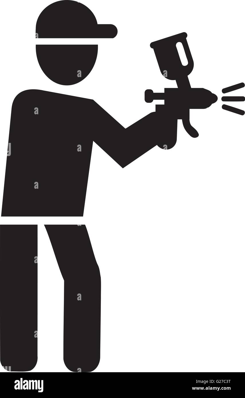 Car painter icon Stock Vector Art & Illustration, Vector Image ...