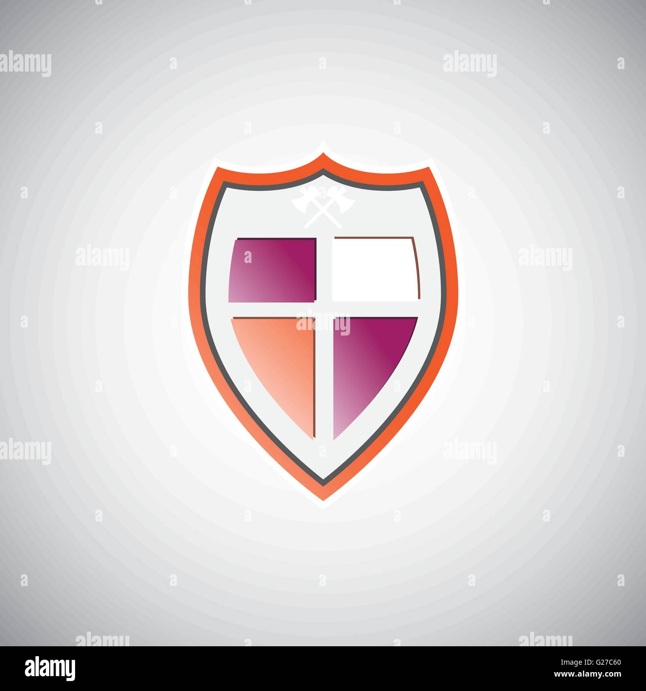 Shield symbol vector. Vector shield isolated on gradient background ...