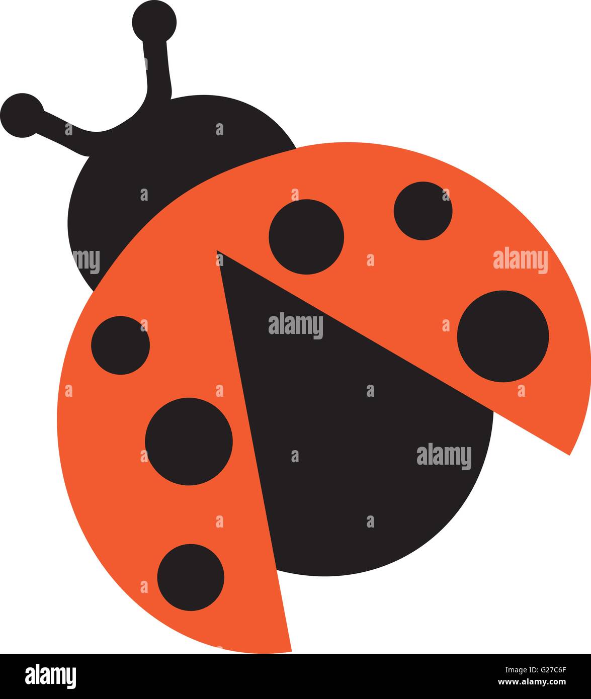 Ladybug with open wings Stock Vector Image & Art - Alamy