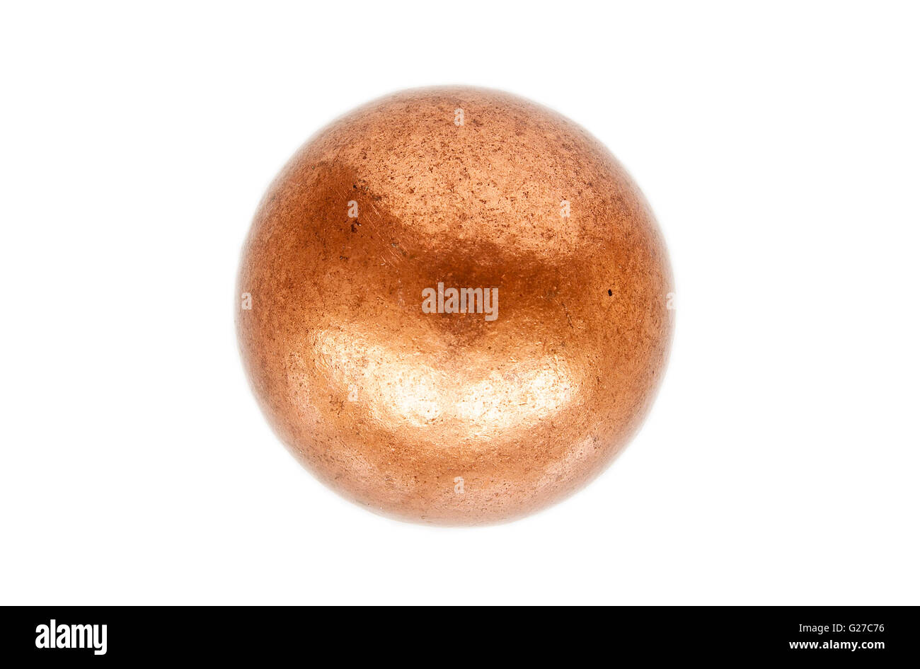 Copper ball isolated on white background Stock Photo - Alamy