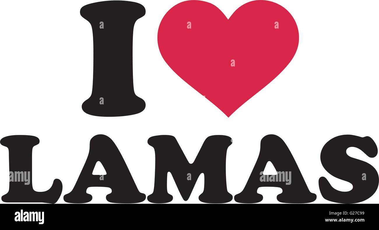 I love Lamas Stock Vector Image & Art - Alamy