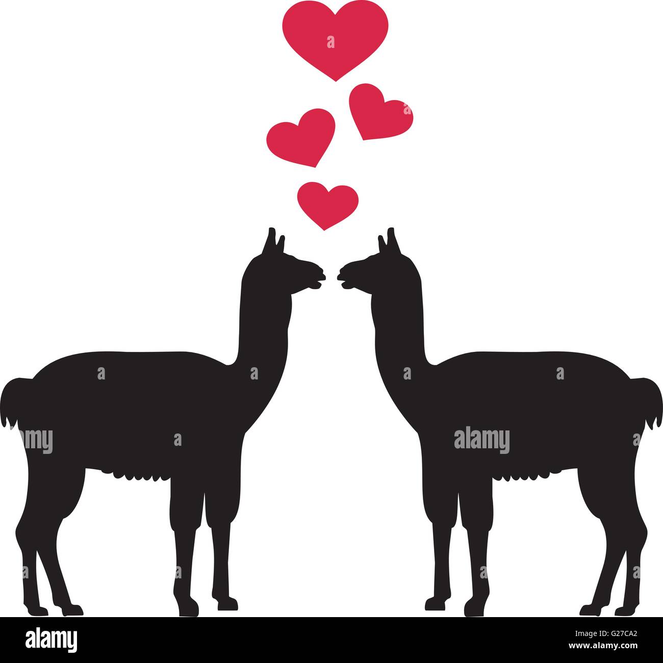 Lamas in love Stock Vector Image & Art - Alamy