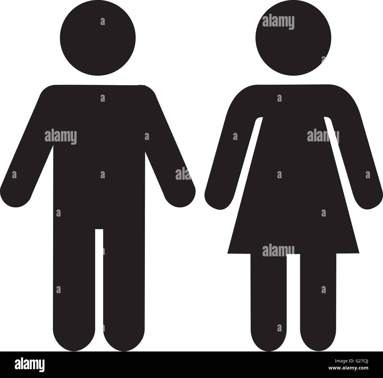 Woman small man symbol Stock Vector Images - Alamy