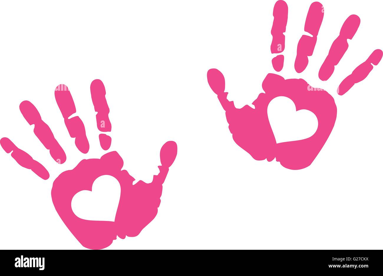 Heart hand prints Cut Out Stock Images & Pictures - Alamy