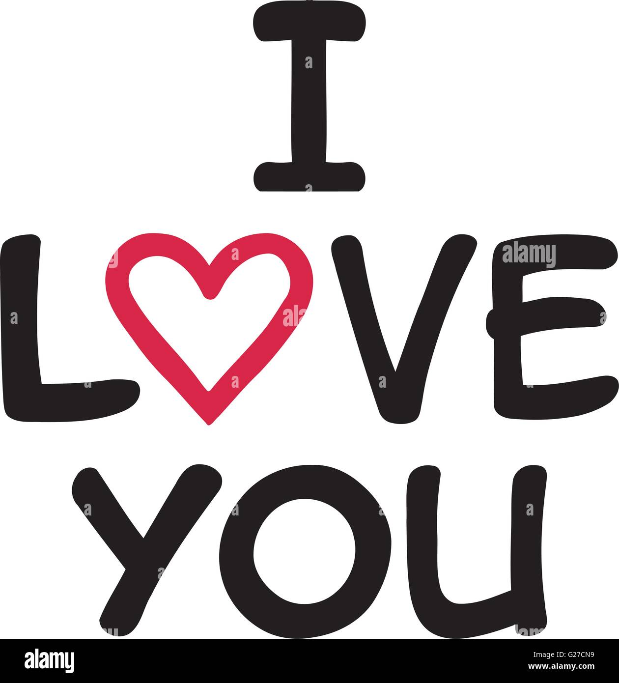 I love you with heart in love Stock Vector Image & Art - Alamy