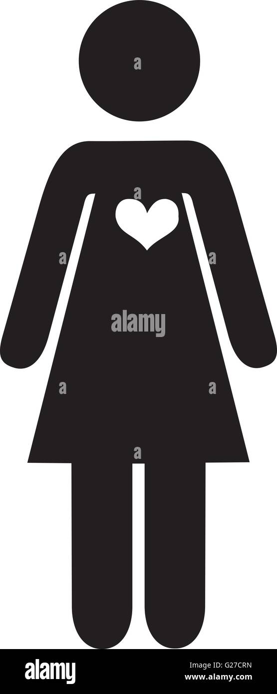 Woman icon with heart Stock Vector Image & Art - Alamy