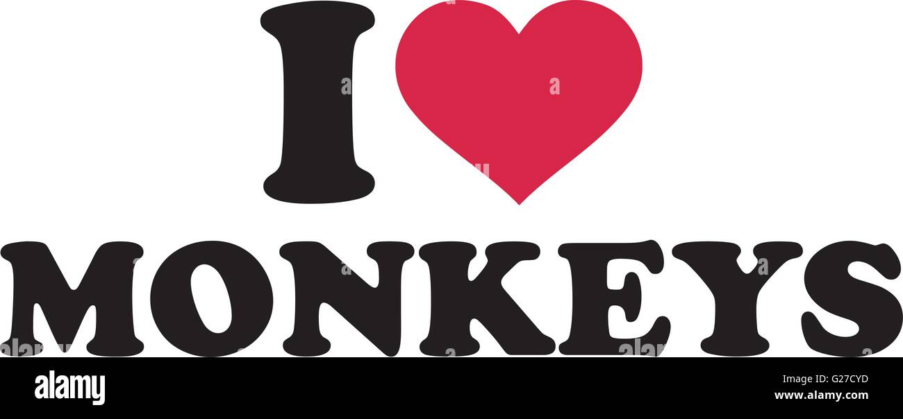 I love monkeys Stock Vector Image & Art - Alamy