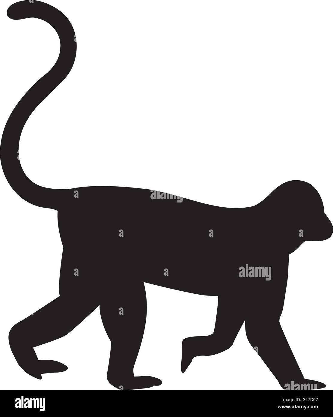 Monkey silhouette walking Stock Vector Image & Art - Alamy