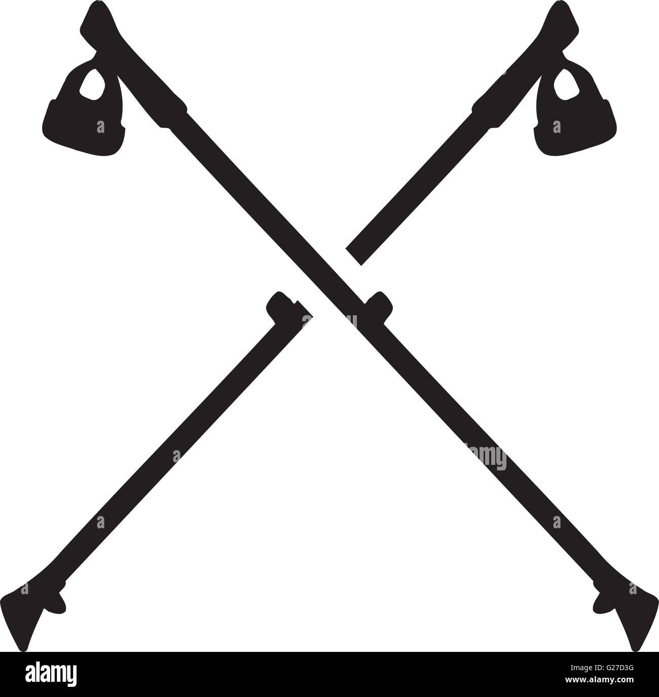 Nordic Walking sticks crossed Stock Vector Image & Art - Alamy