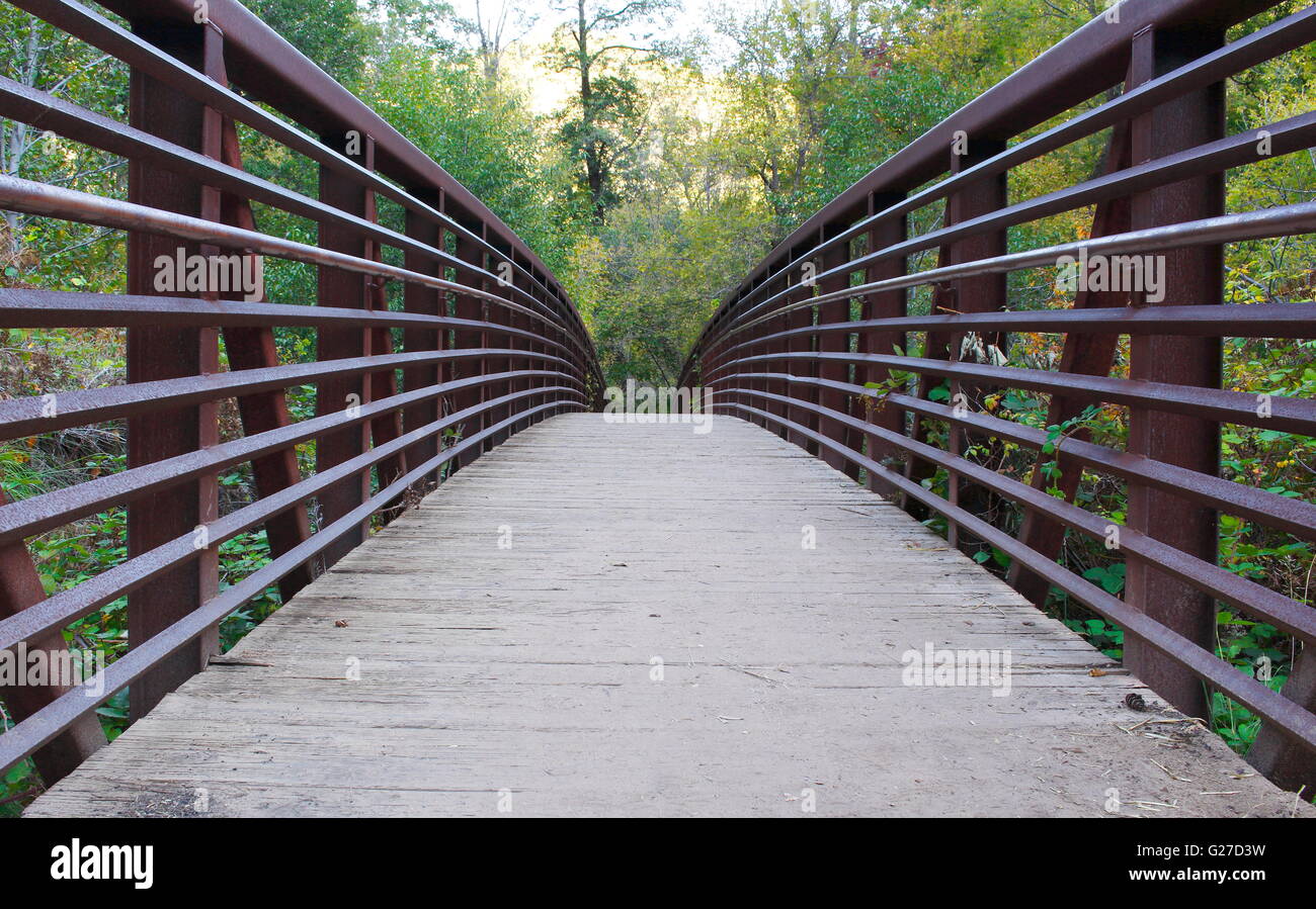 Bridge in Nature - Metal bridge on a trail found when hiking Stock ...