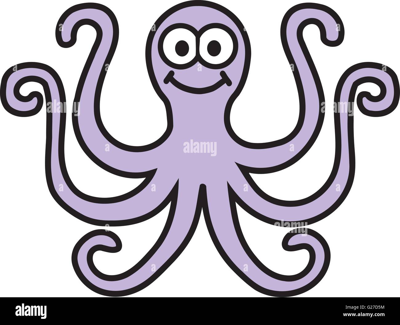 Smiling cartoon Octopus Stock Vector Image & Art - Alamy