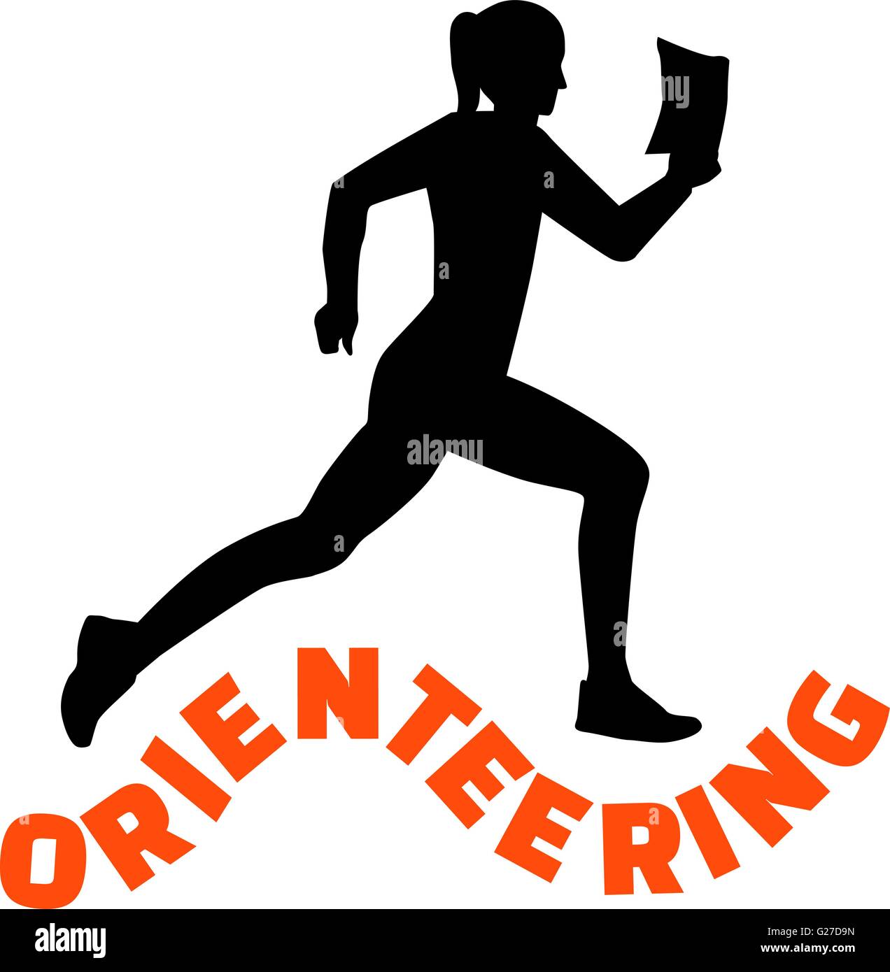 Orienteering woman with word Stock Vector Image & Art - Alamy