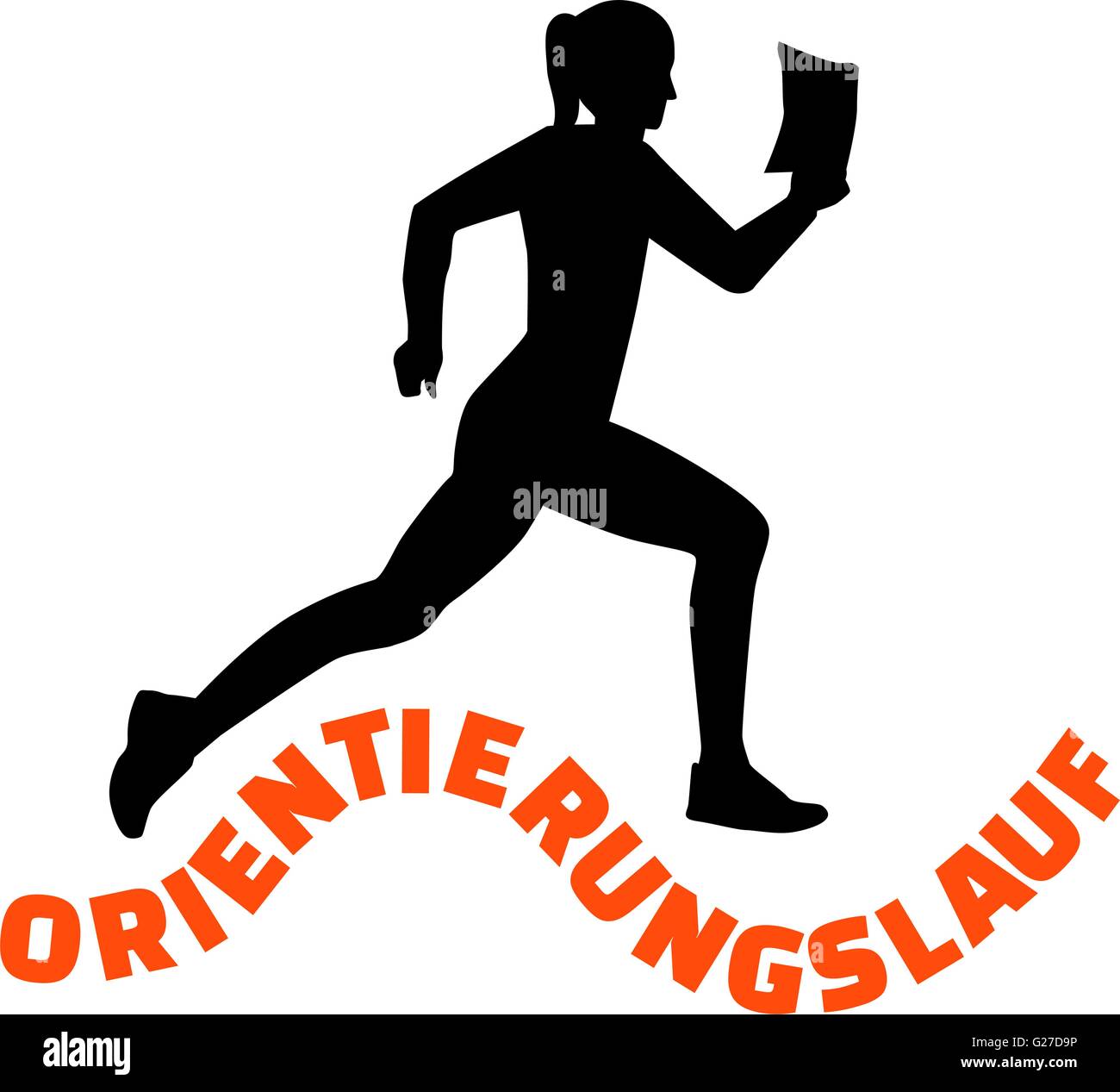Orienteering sihouette woman Stock Vector Image & Art - Alamy