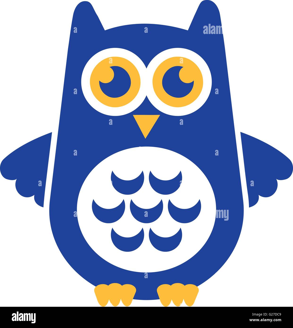 Blue Owl with wide wings Stock Vector Image & Art - Alamy