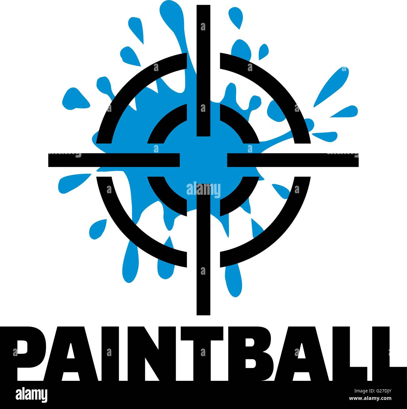 Paintball with target and blue splash Stock Vector Image & Art - Alamy