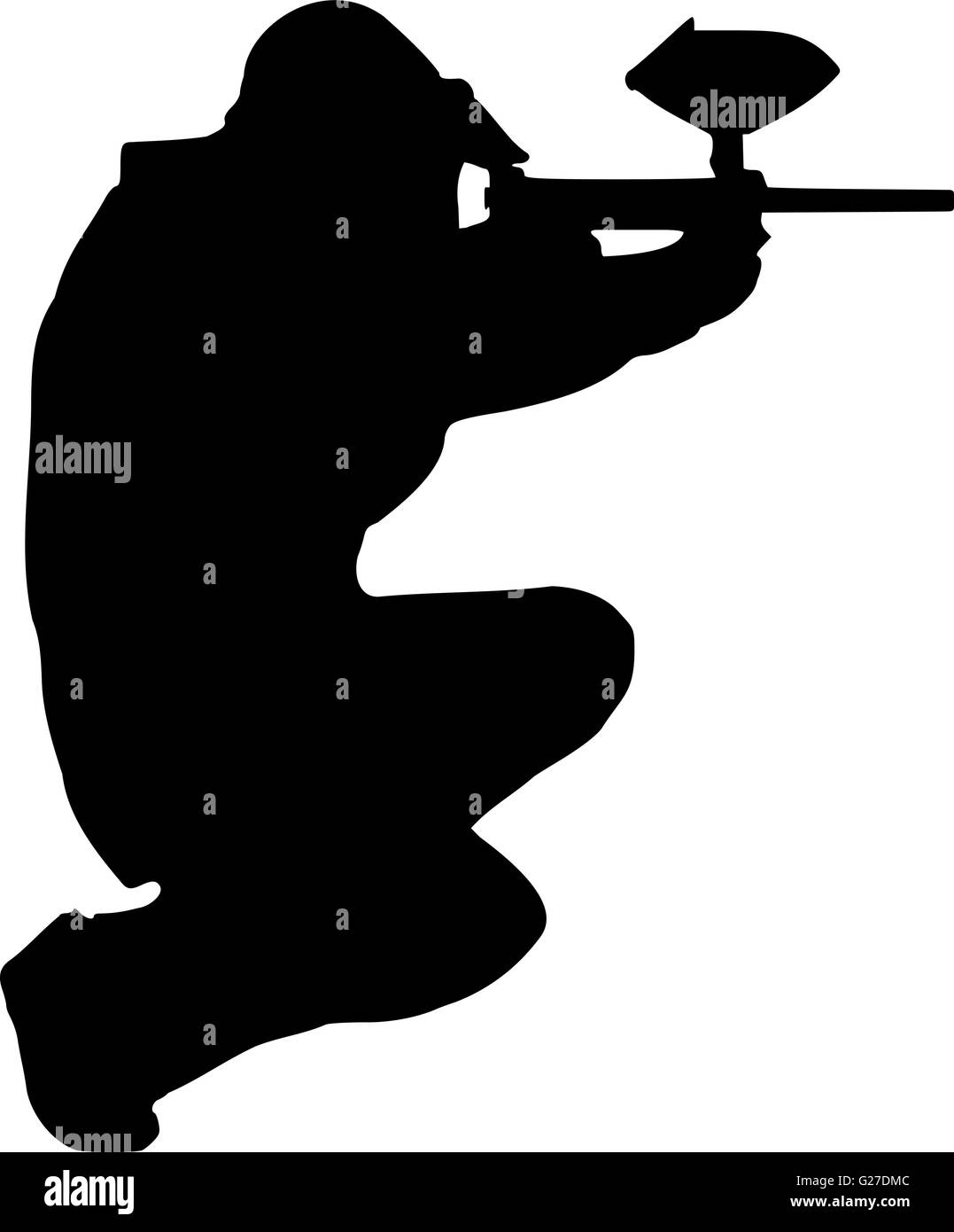 Paintball player silhouette vector vectors Stock Vector Images - Alamy