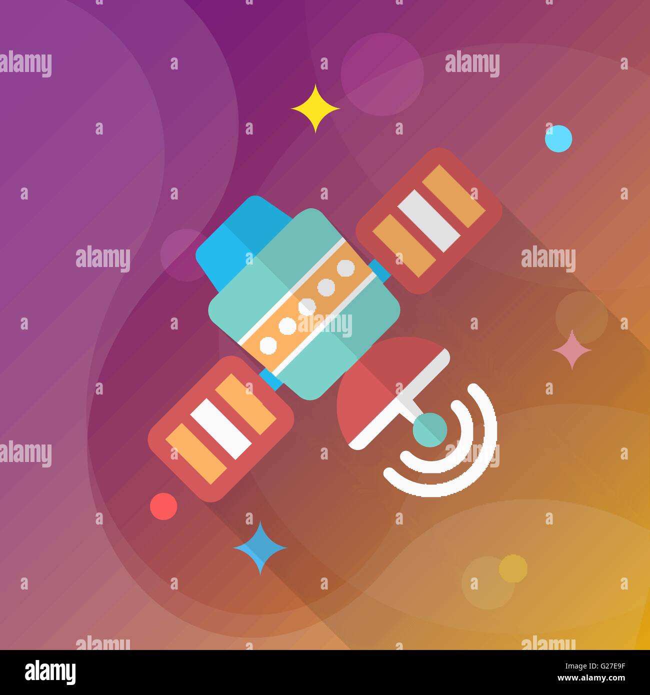 Satellite flat icon with long shadow,eps10 Stock Vector Image & Art - Alamy