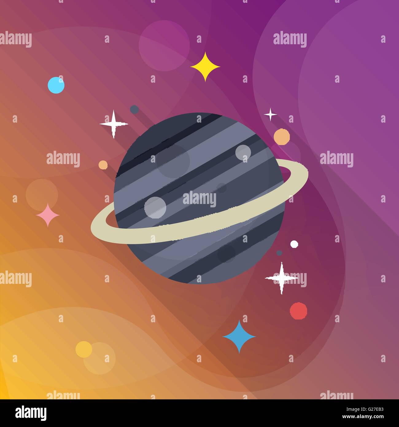 Planet flat icon with long shadow,eps10 Stock Vector Image & Art - Alamy