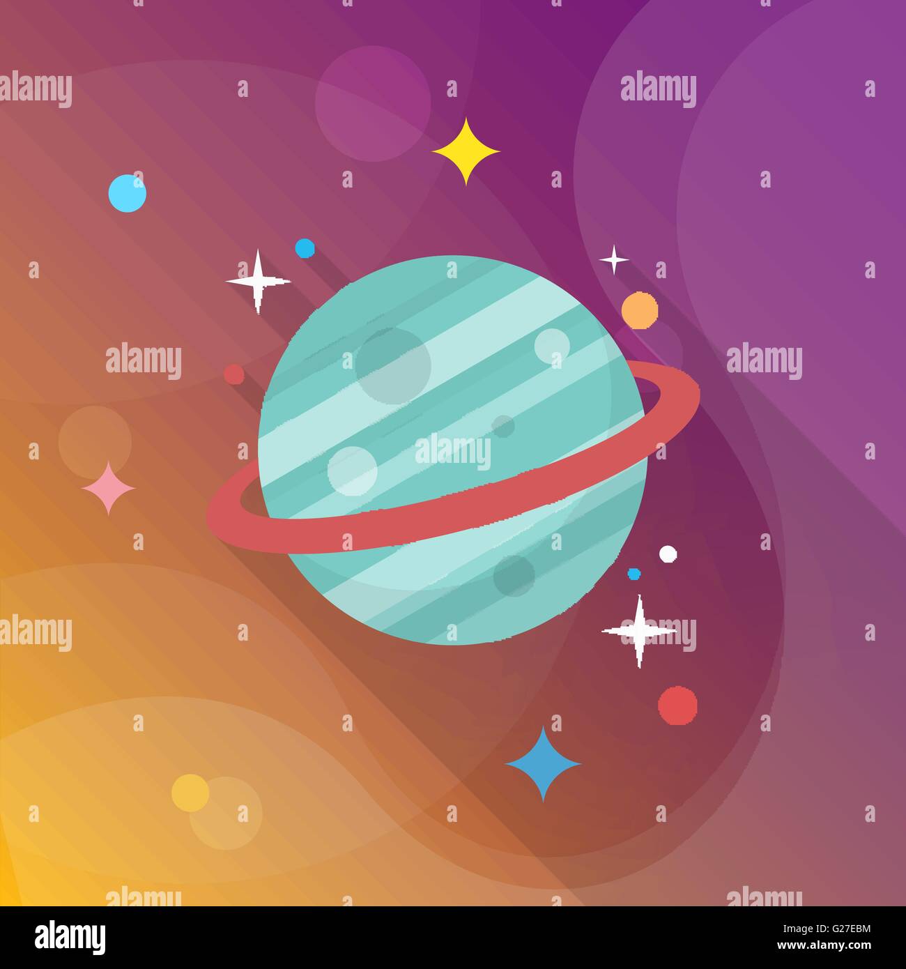 Planet flat icon with long shadow,eps10 Stock Vector Image & Art - Alamy