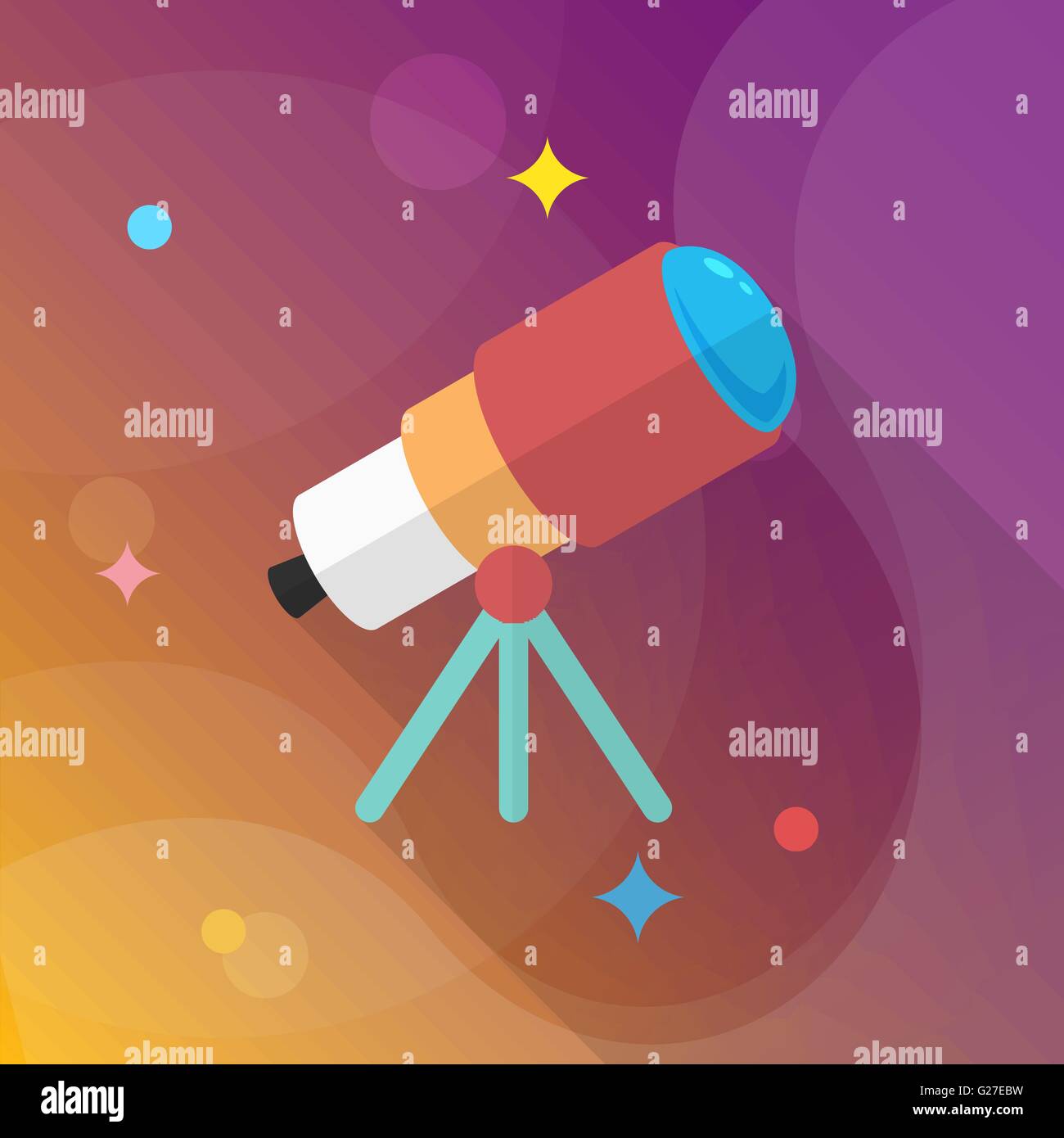 Telescope flat icon with long shadow,eps10 Stock Vector Image & Art - Alamy