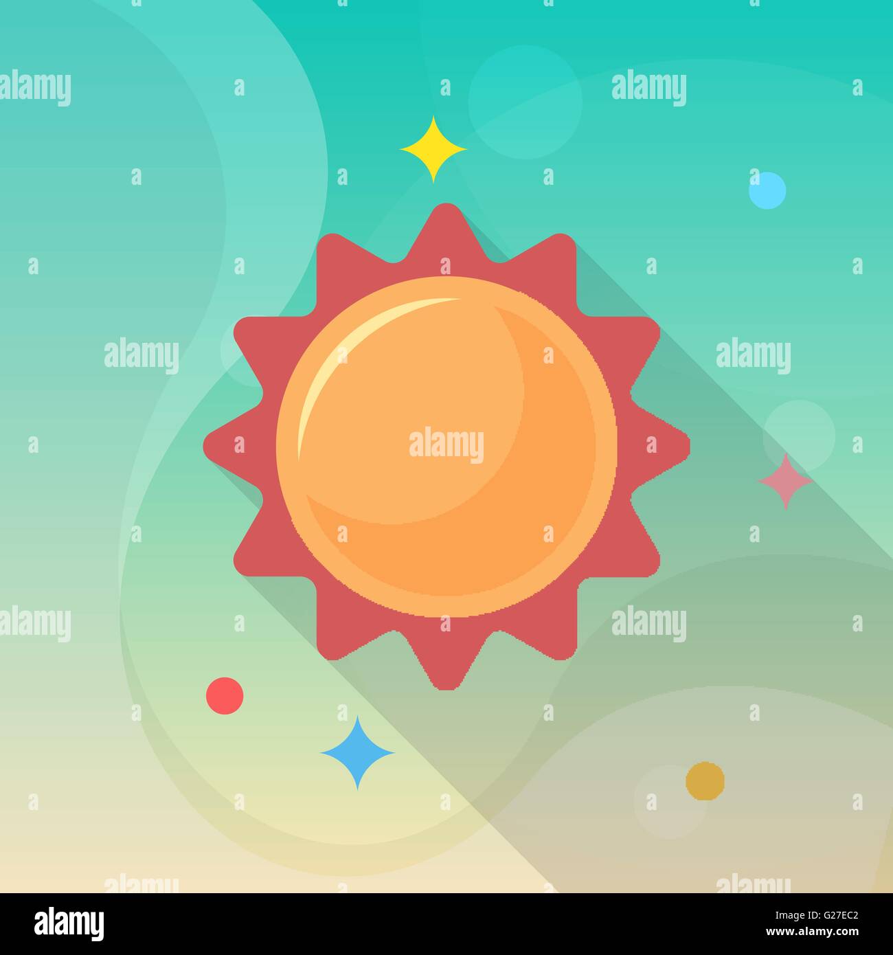 Sun flat icon with long shadow,eps10 Stock Vector Image & Art - Alamy