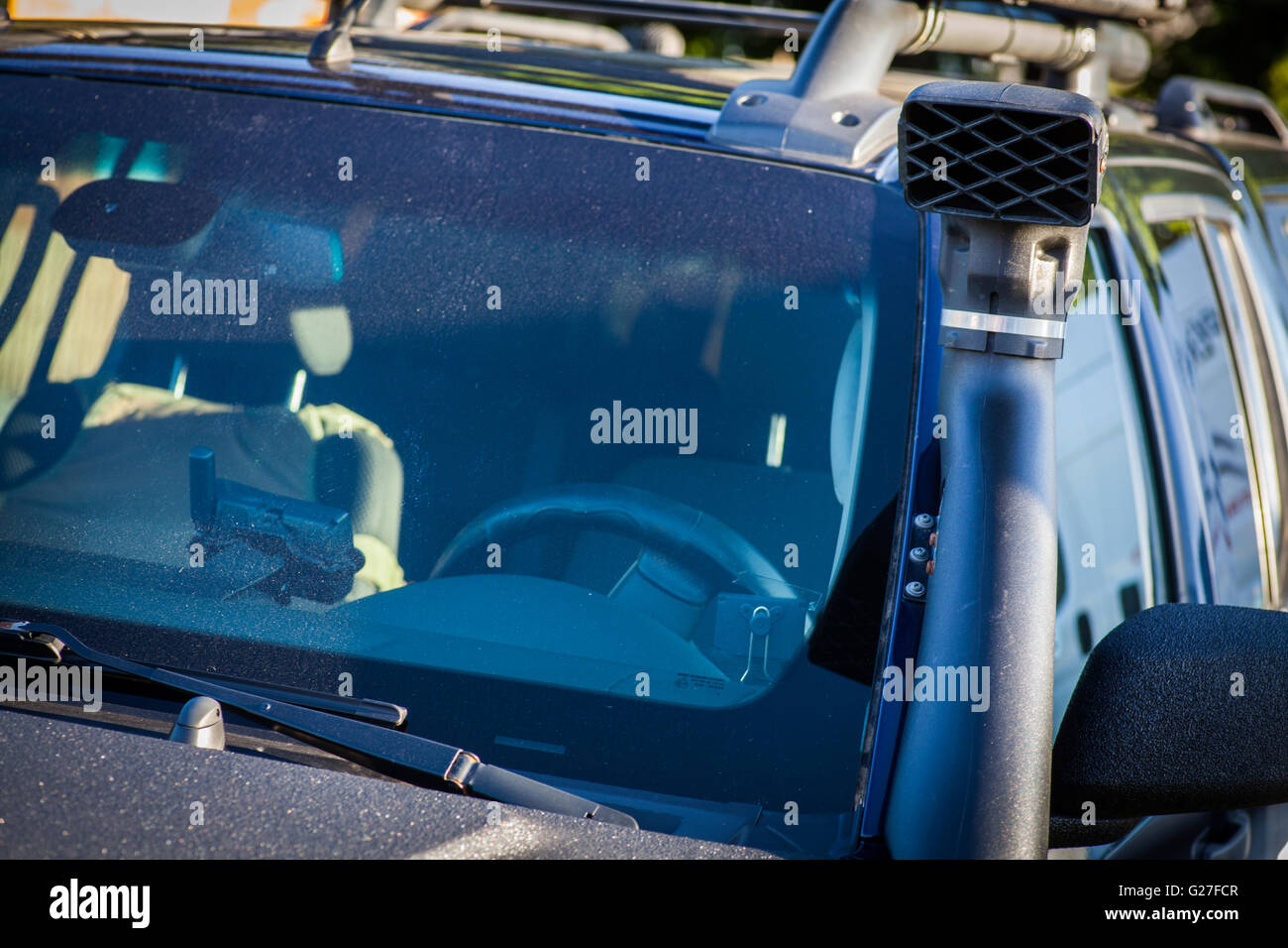 Close up shot of an off road car air intake, called snorkel Stock Photo ...
