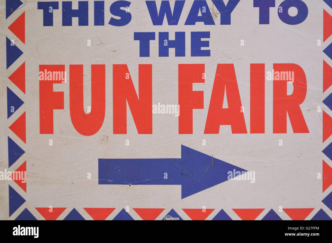 'This Way to the Fun Fair' sign Stock Photo - Alamy